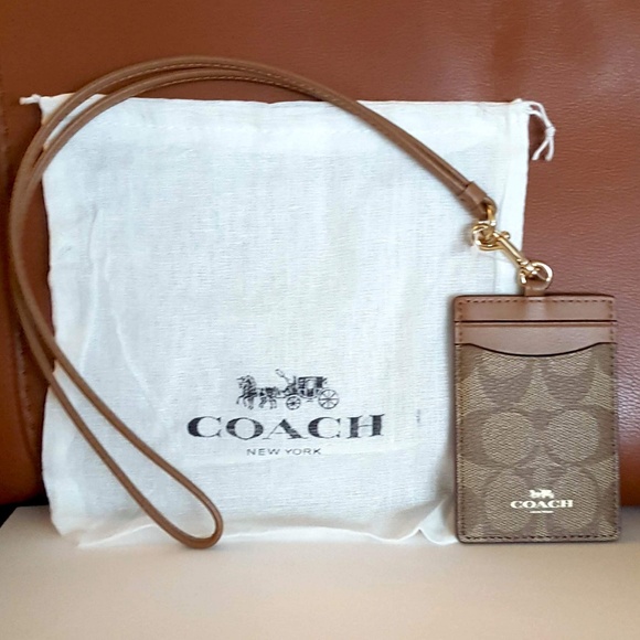 Coach | Accessories | Coach Id Lanyard Signature Canvas Leather | Poshmark